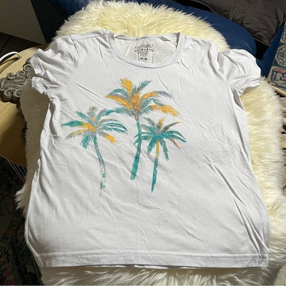 Element | Tops | Element White Tee With Palm Trees Print | Poshmark